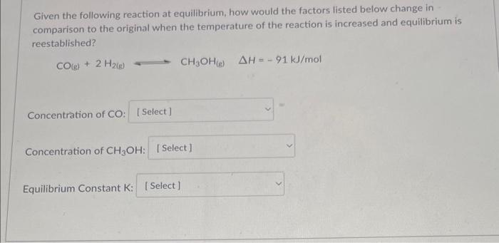 Solved Given the following reaction at equilibrium, how | Chegg.com