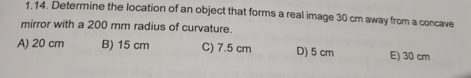 Solved 1.14. ﻿Determine the location of an object that forms | Chegg.com
