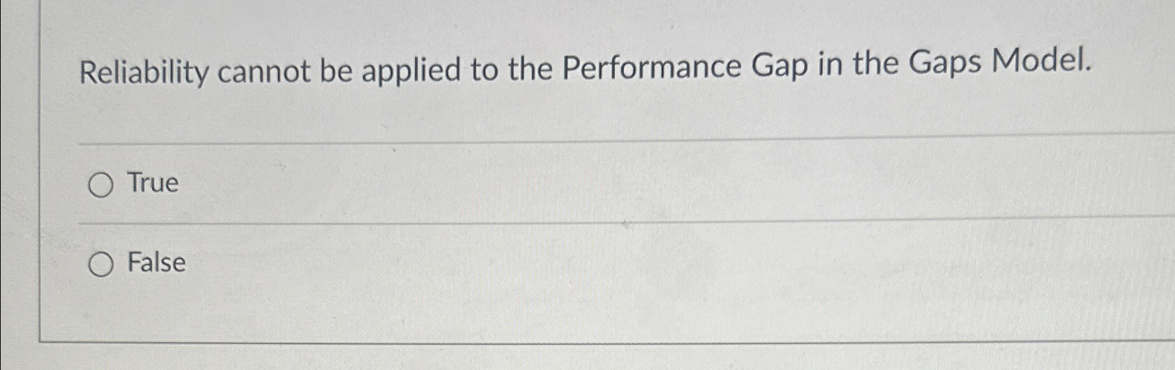 Solved Reliability cannot be applied to the Performance Gap | Chegg.com