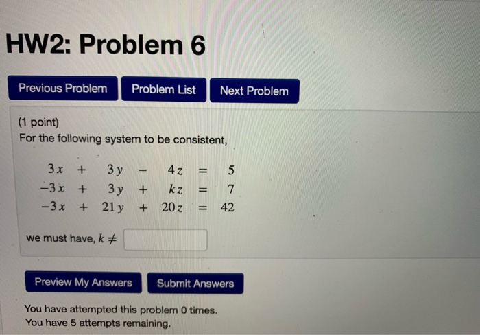 Solved HW2: Problem 6 Previous Problem Problem List Next | Chegg.com