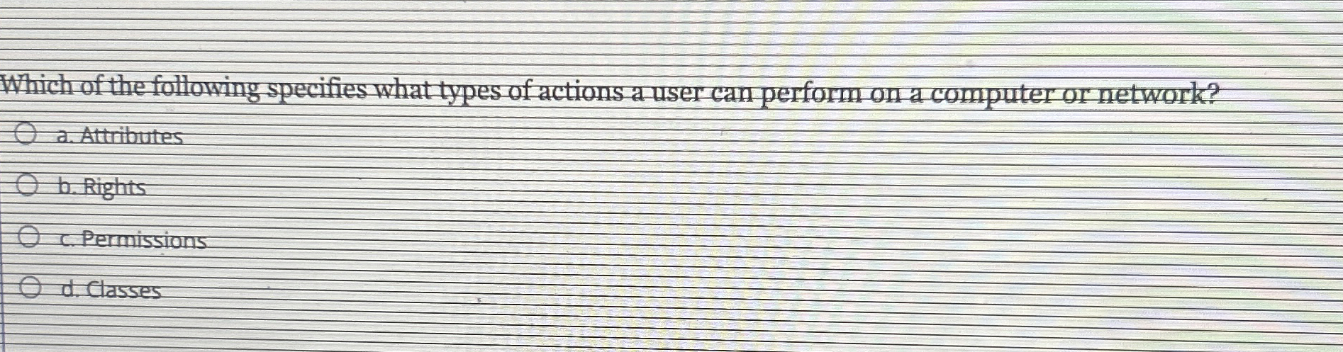 Solved Which of the following specifies what types of | Chegg.com