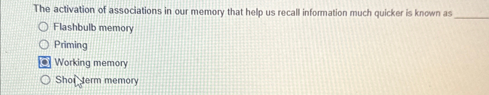 Solved The activation of associations in our memory that | Chegg.com
