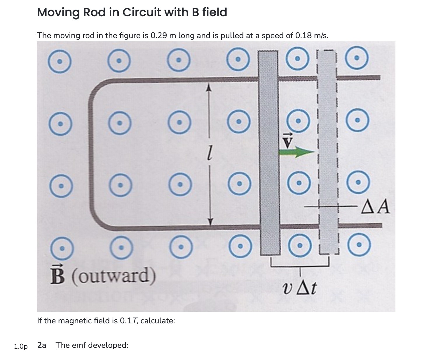 Solved Moving Rod in Circuit with B fieldIf the magnetic | Chegg.com