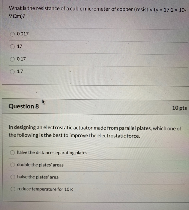 Solved What is the resistance of a cubic micrometer of | Chegg.com
