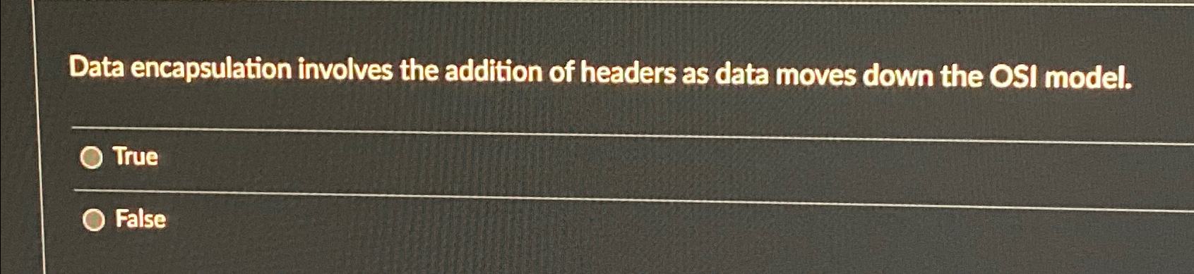 Solved Data encapsulation involves the addition of headers | Chegg.com