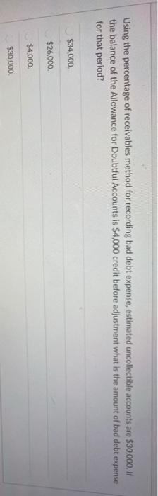 Solved Using the percentage of receivables method for | Chegg.com
