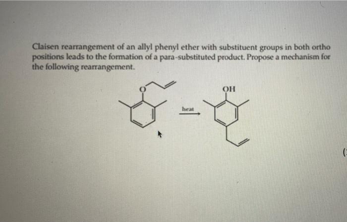 Solved Claisen rearrangement of an allyl phenyl ether with | Chegg.com
