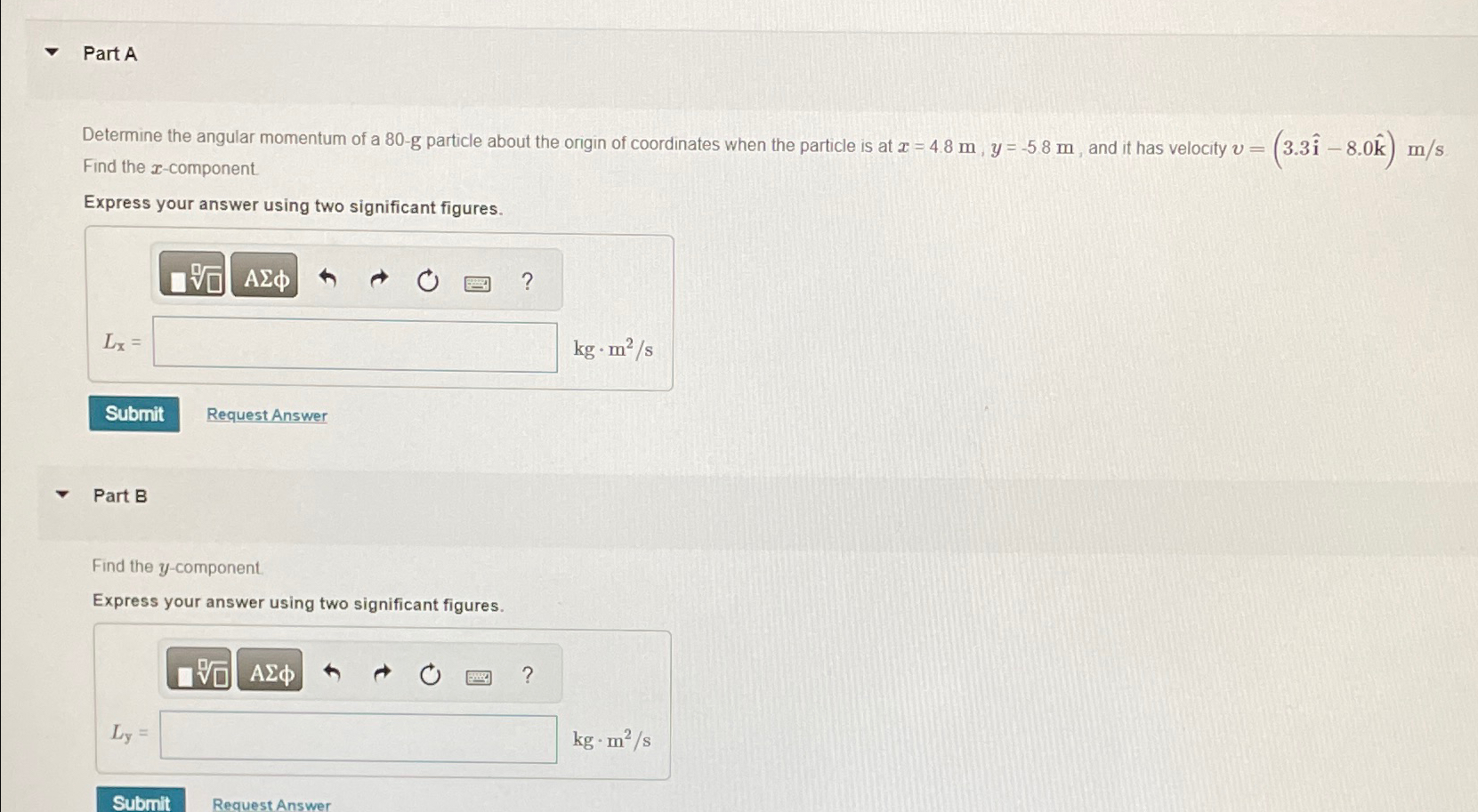 Solved Part ADetermine the angular momentum of a 80-g | Chegg.com