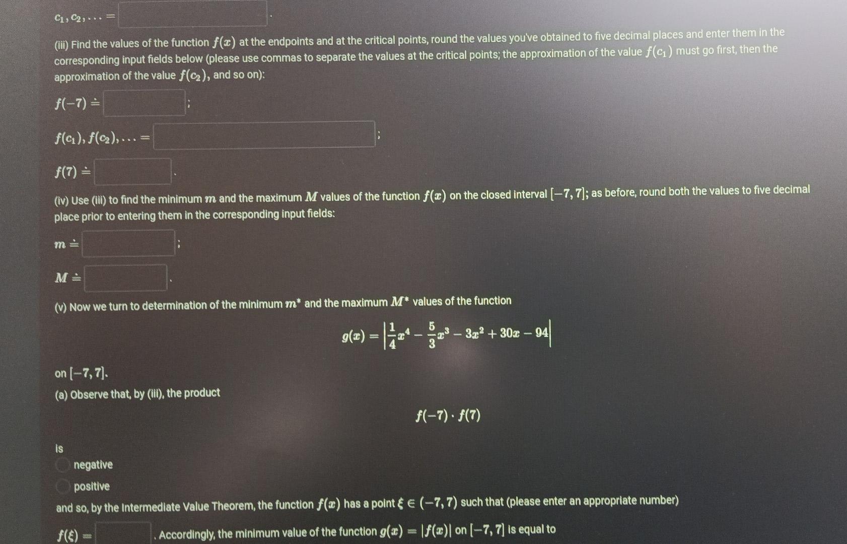 Solved (Min-Max Values of Differentiable Functions). | Chegg.com