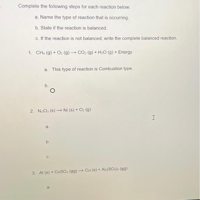 Solved Complete the following steps for each reaction below: | Chegg.com