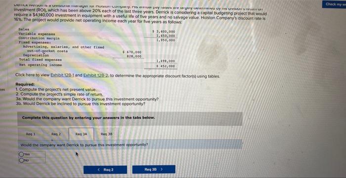 Solved Exercise 12-9 (Algo) Net Present Value Analysis and | Chegg.com
