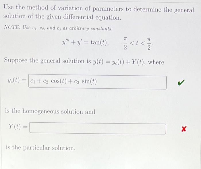 Solved Use the method of variation of parameters to | Chegg.com