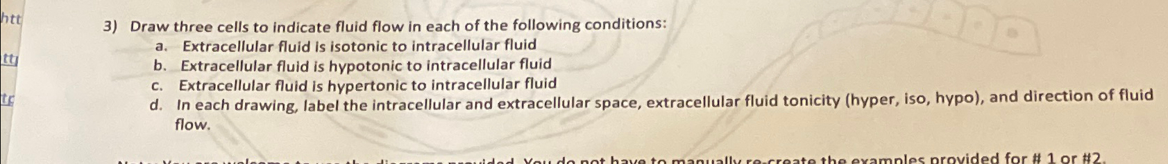 Solved Draw three cells to indicate fluid flow in each of | Chegg.com