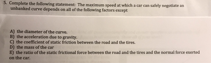 Solved 5. Complete the following statement: The maximum | Chegg.com