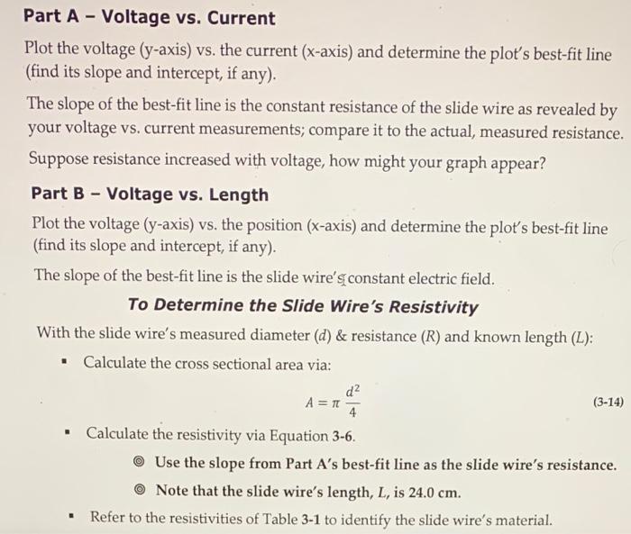 Solved Part A - Voltage vs. Current Plot the voltage | Chegg.com