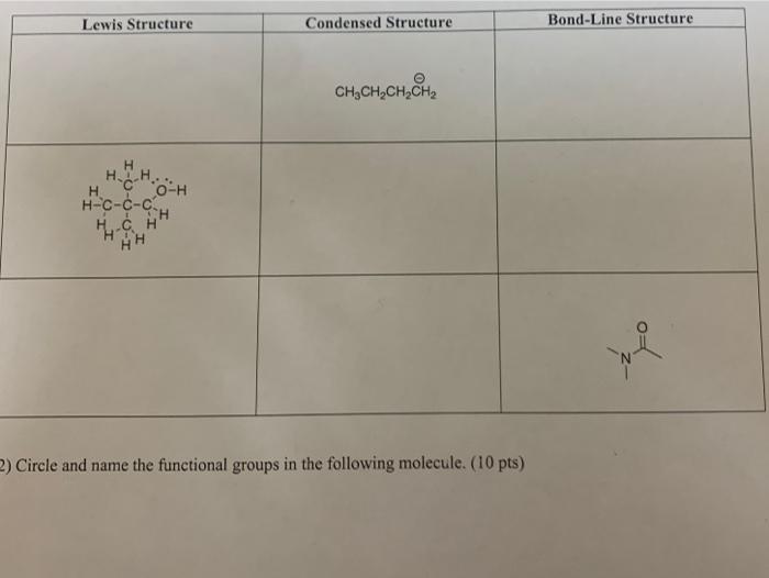 Lewis Structure Condensed Structure Bond-Line | Chegg.com