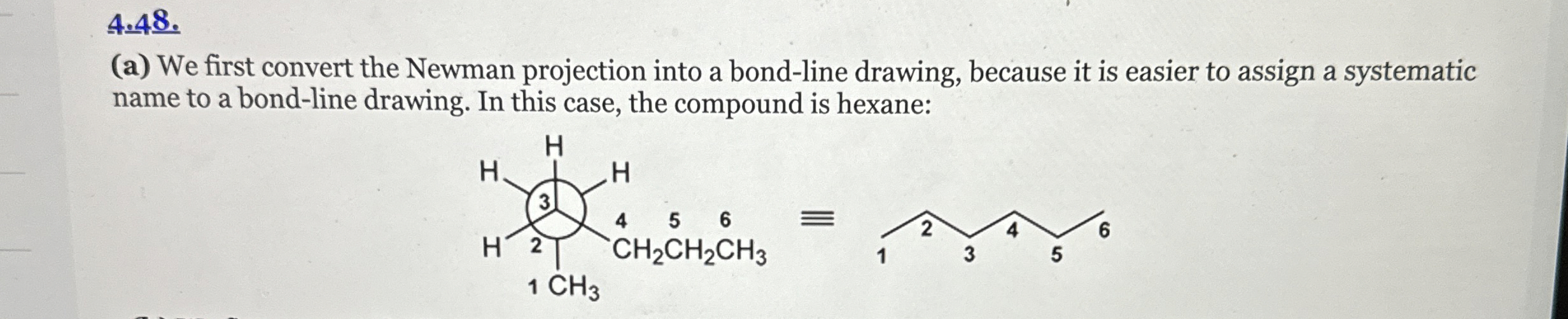 Solved 4.48.(a) ﻿We first convert the Newman projection into | Chegg.com
