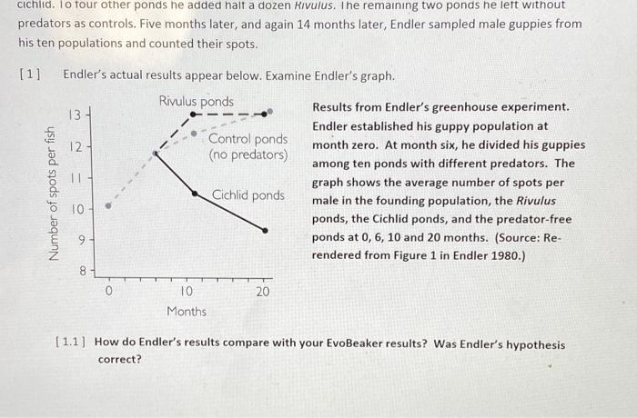 John Endler's Experiments In 1980 John Endler | Chegg.com
