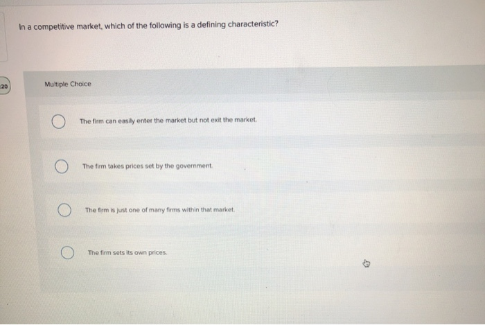 Solved In a competitive market, which of the following is a | Chegg.com