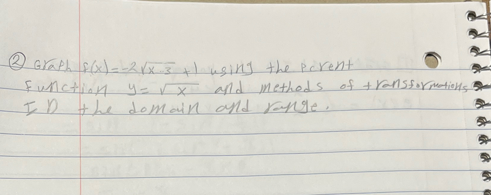 Solved (2) ﻿Grafh f(x)=-2x-32+1 ﻿using the perent function | Chegg.com