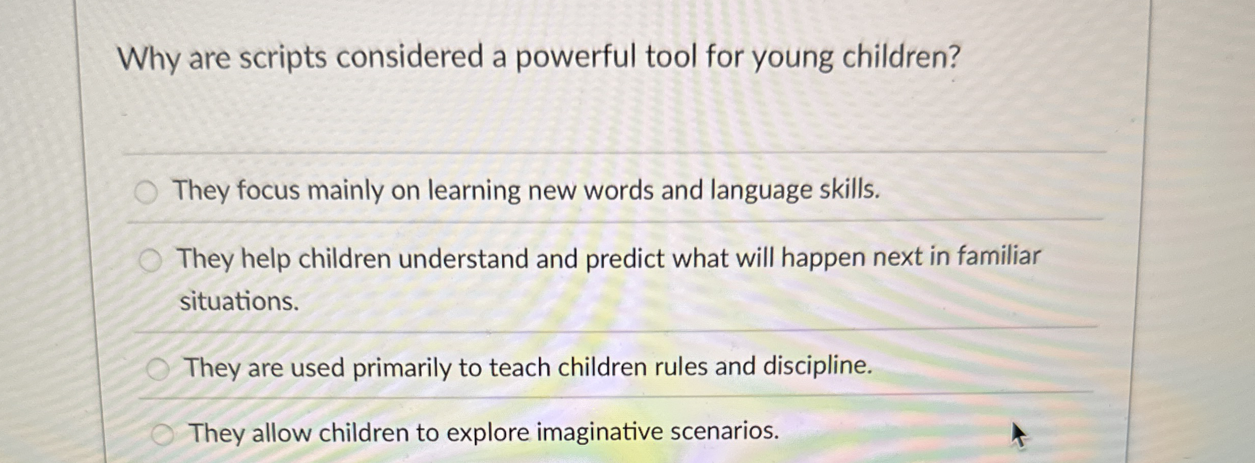 Solved Why are scripts considered a powerful tool for young | Chegg.com
