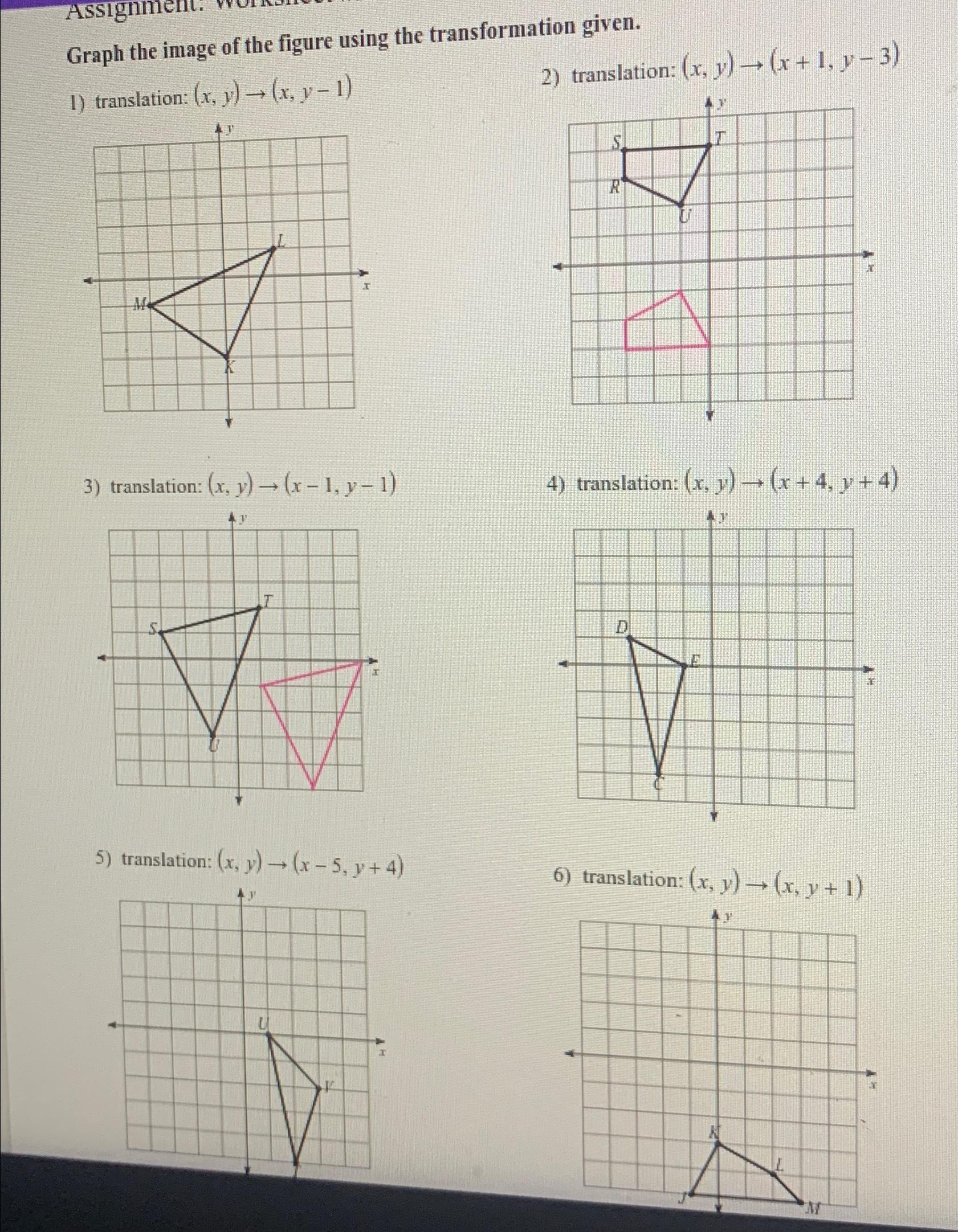 Solved Graph The Image Of The Figure Using The