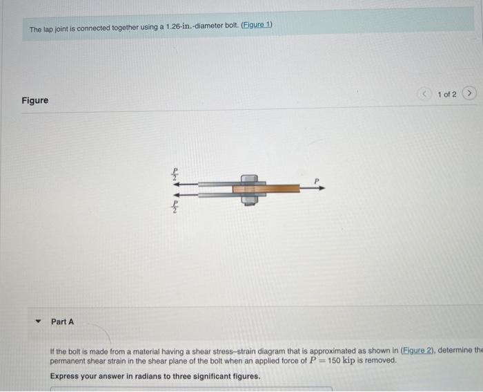 Solved The lap joint is connected together using a | Chegg.com