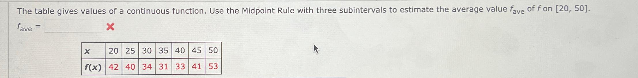 Solved The table gives values of a continuous function. Use | Chegg.com