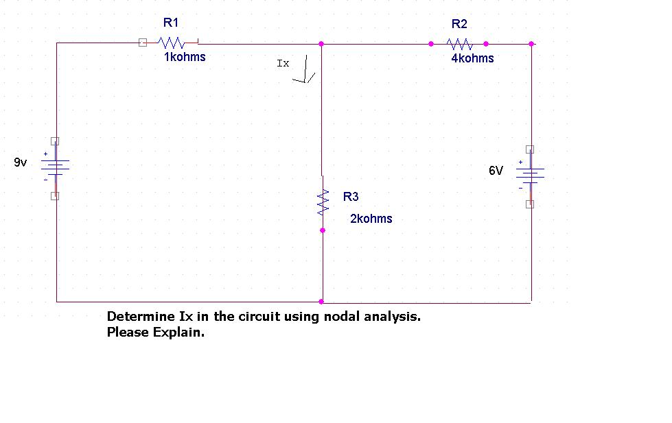 Solved Determine Ix in the circuit using nodal analysis. | Chegg.com