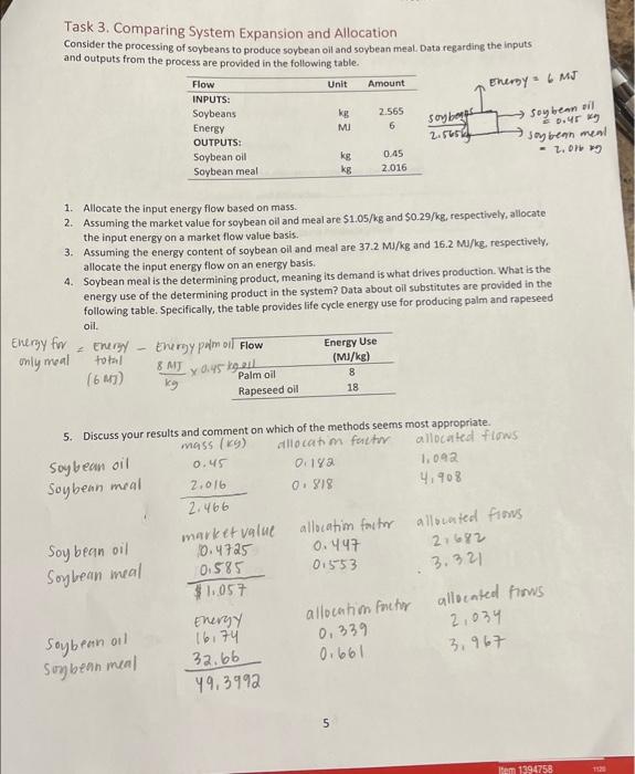 Solved Task 3. Comparing System Expansion and Allocation | Chegg.com