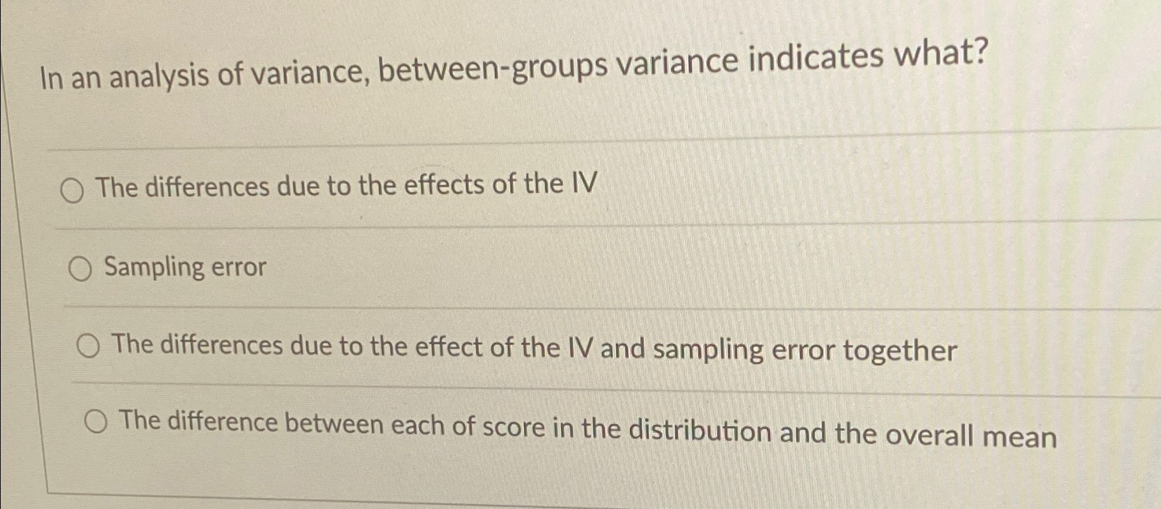 Solved In an analysis of variance, between-groups variance | Chegg.com