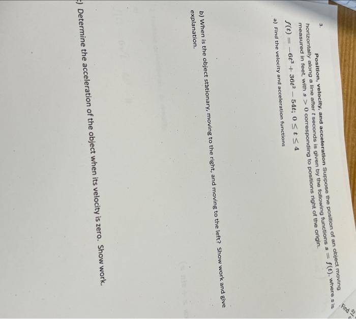 Solved horizon Position, velocity, and acceleration suppose | Chegg.com