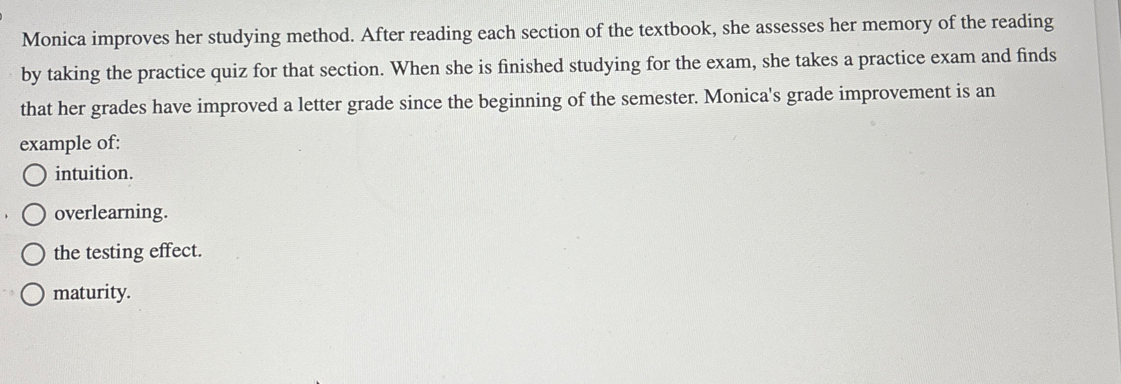 Solved Monica improves her studying method. After reading | Chegg.com