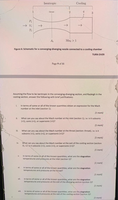 Solved QUESTIONS The exit of a converging-diverging nozzle | Chegg.com