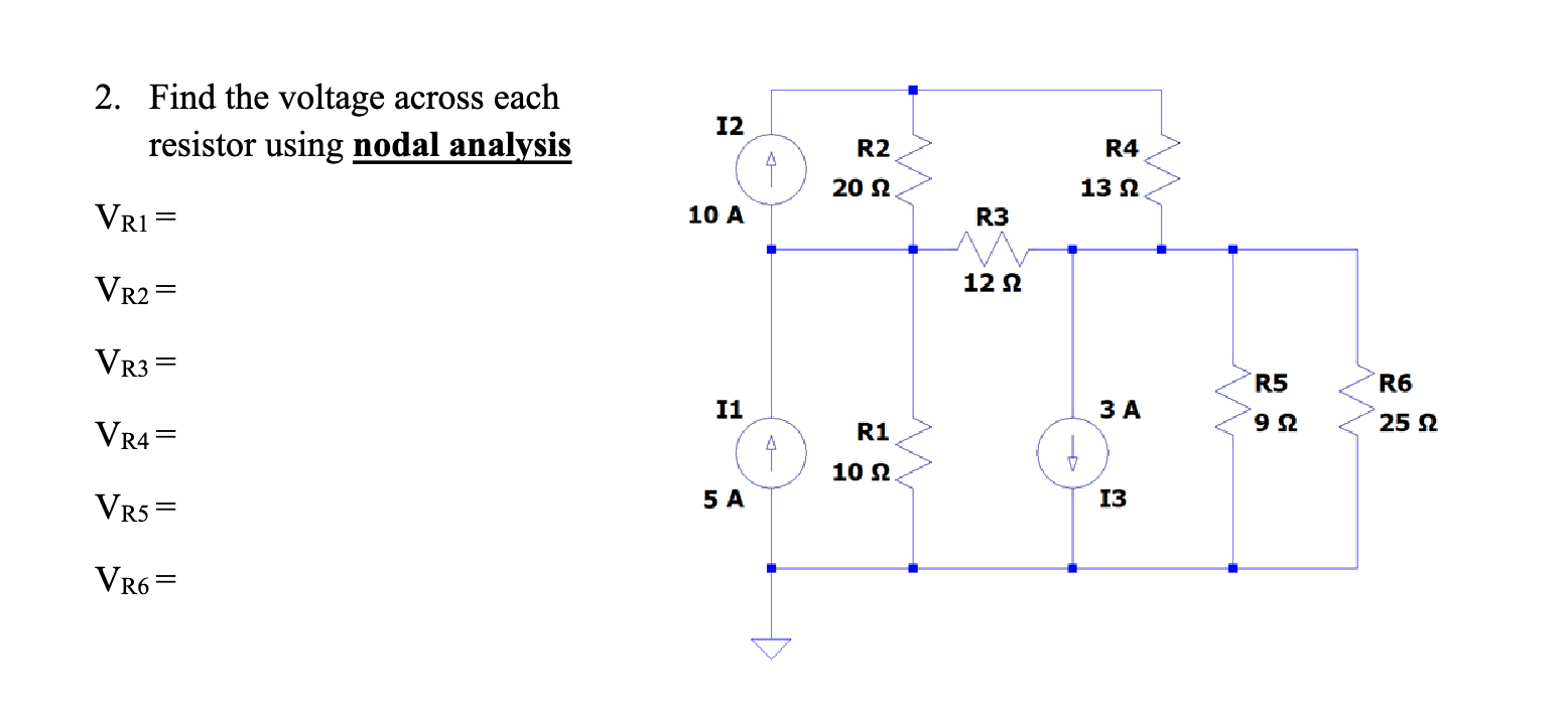Solved Find the voltage across each resistor using nodal | Chegg.com