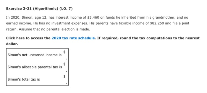 Solved Exercise 3-21 (Algorithmic) (LO. 7) In 2020, Simon, | Chegg.com
