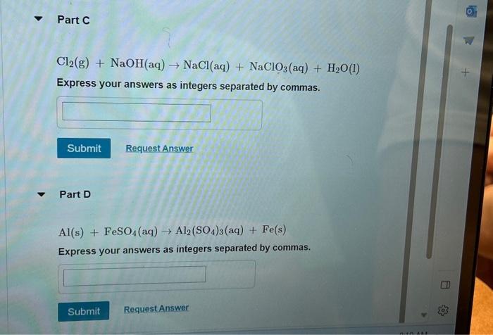 Solved N2H4(l)→NH3( g)+N2( g) Express your answers as | Chegg.com