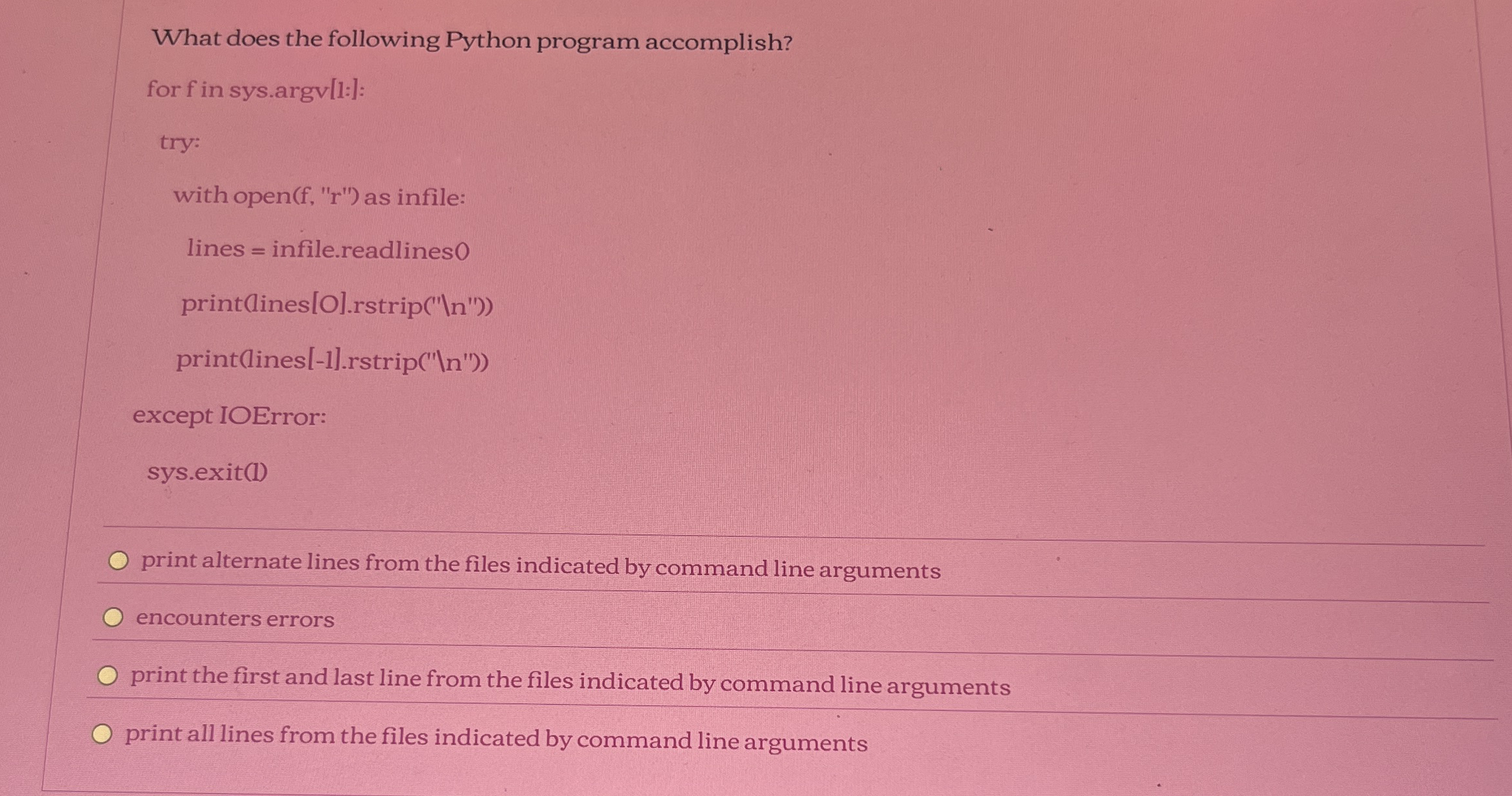 Solved What does the following Python program accomplish?for | Chegg.com