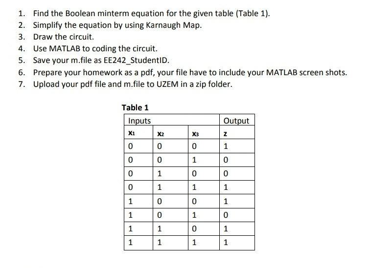 Solved 1. Find the Boolean minterm equation for the given | Chegg.com