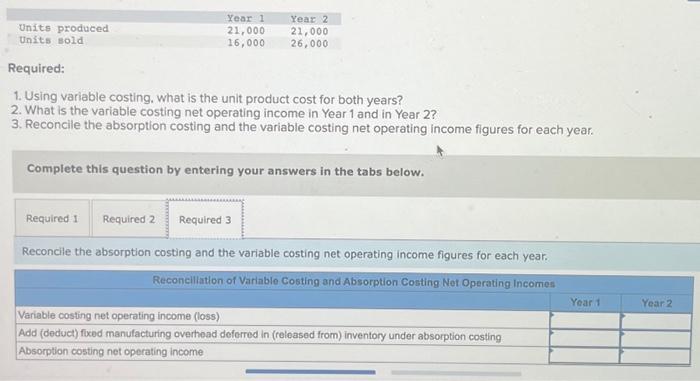 Solved 1. Using variable costing, what is the unit product | Chegg.com