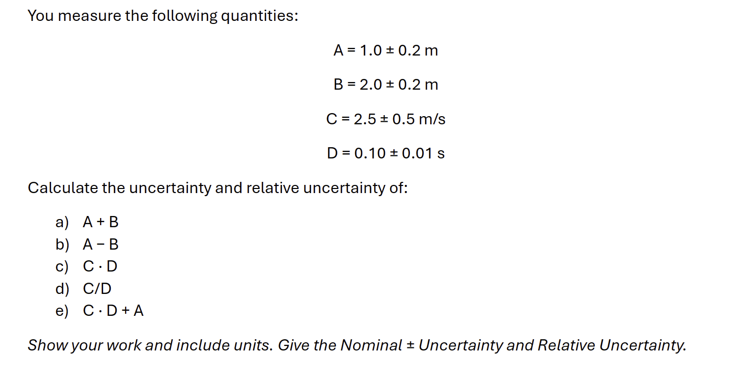 You measure the following | Chegg.com