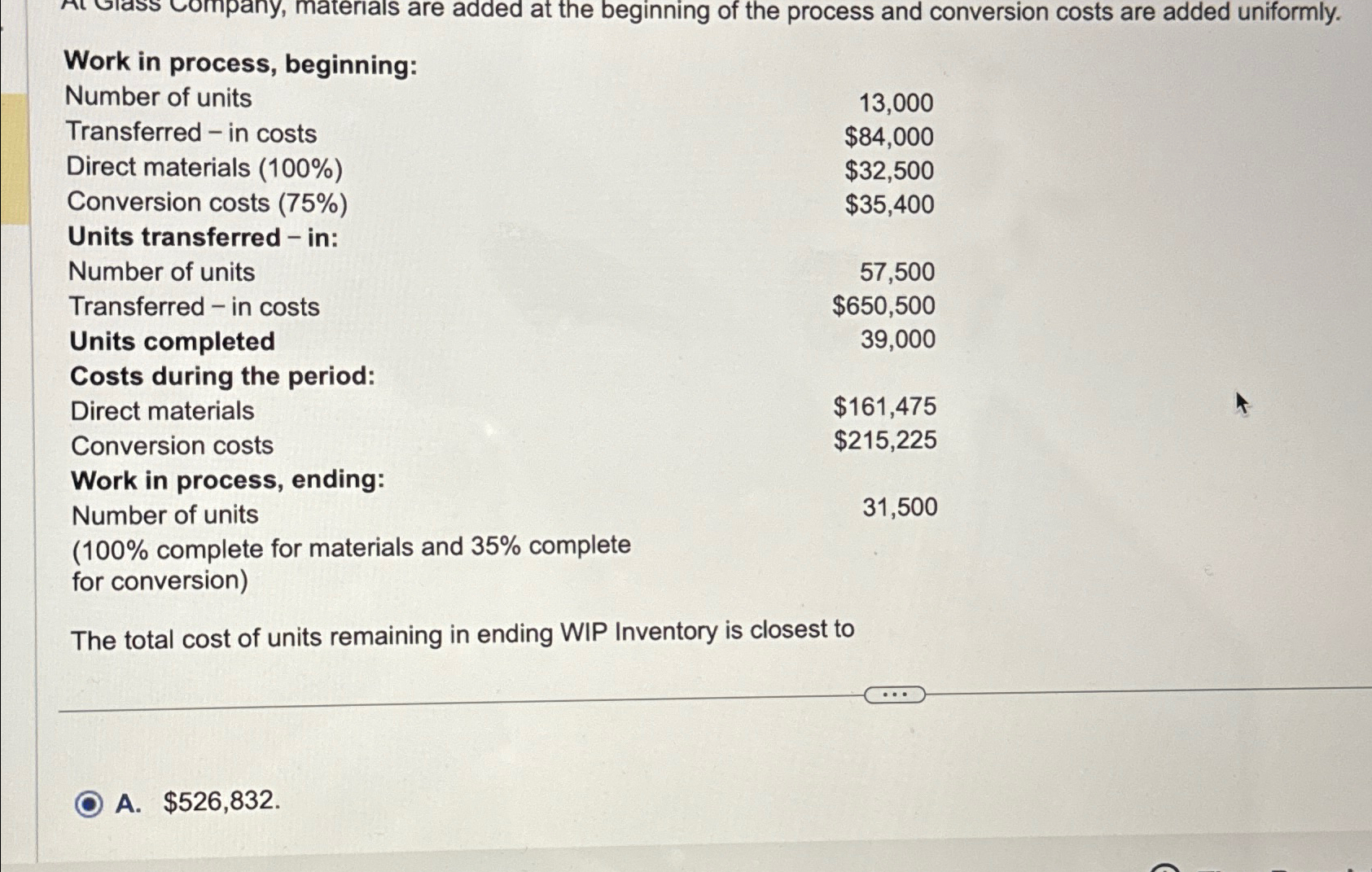 Solved Work in process, beginning:\table[[Number of | Chegg.com
