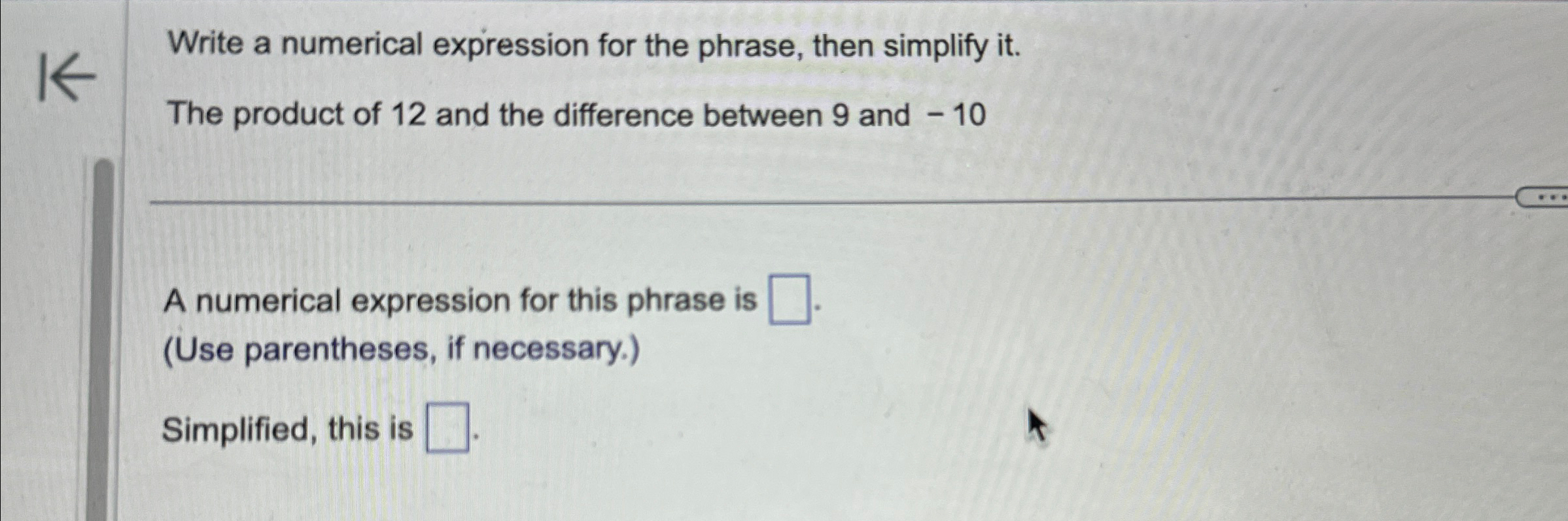 Solved Write a numerical expression for the phrase, then | Chegg.com