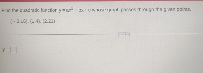 Solved Find the quadratic function y=ax2+bx+c ﻿whose graph | Chegg.com