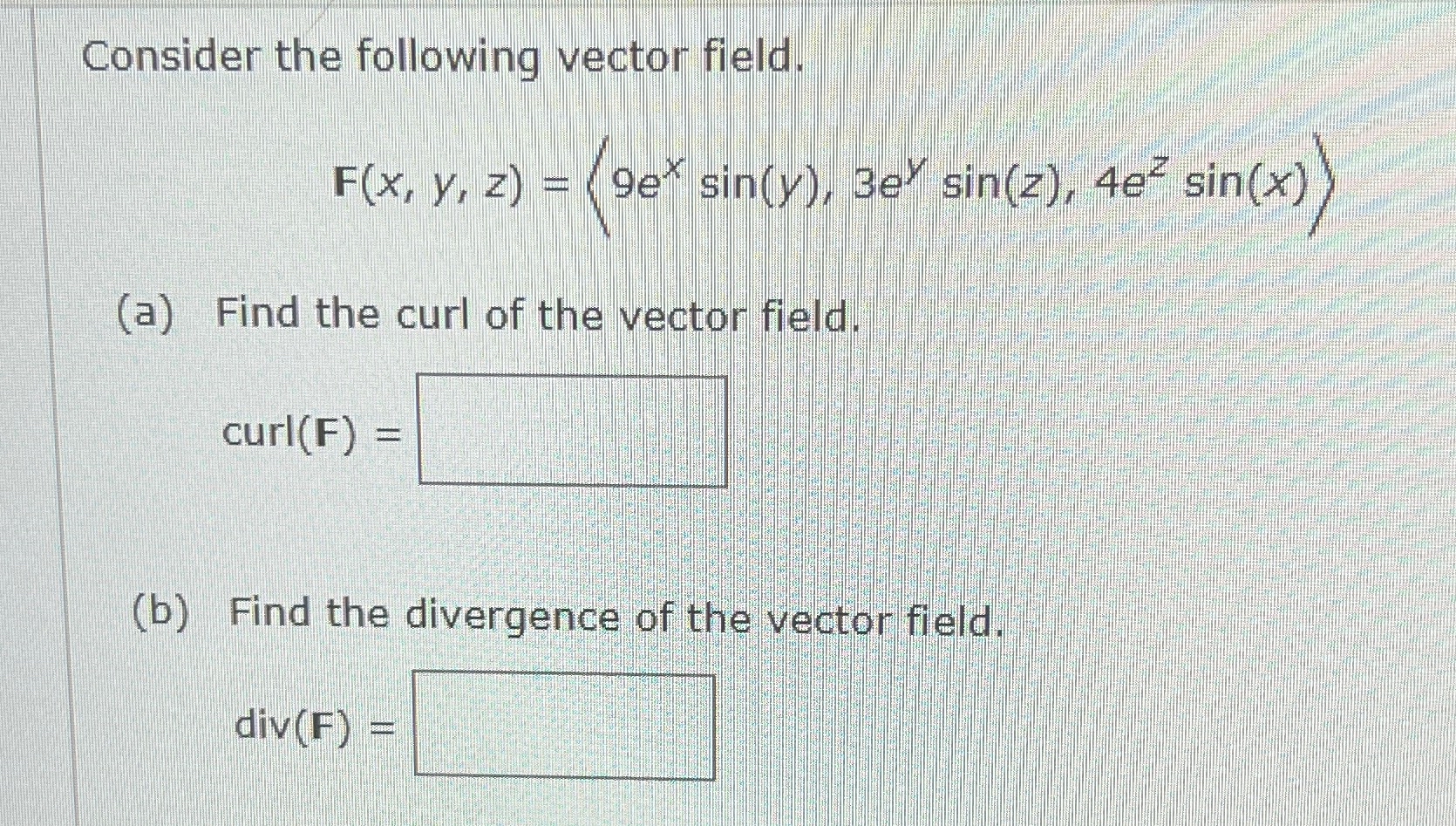 Solved Consider the following vector | Chegg.com