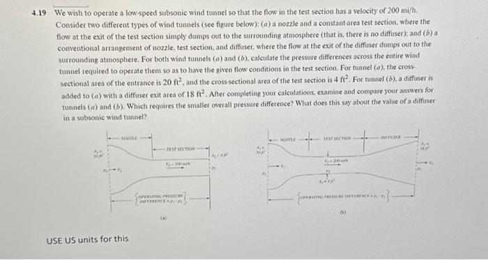 9 We wish to operate a low-speed subsonic wind tunnel | Chegg.com