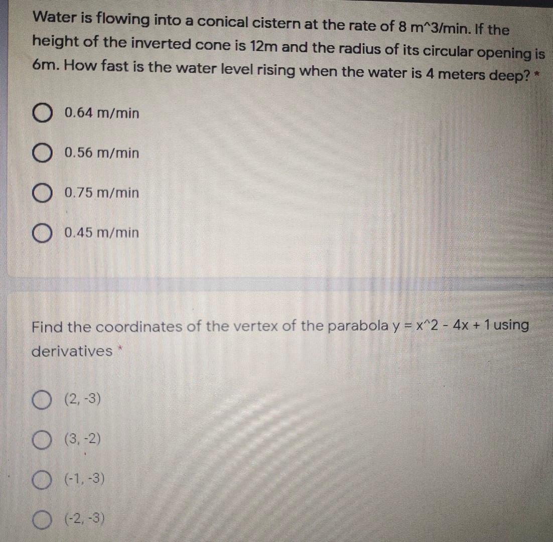 Solved Water is flowing into a conical cistern at the rate | Chegg.com