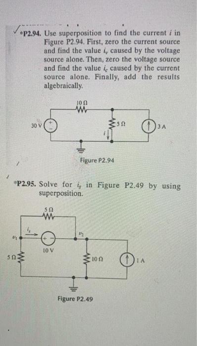 Solved *P2.94. Use superposition to find the current i in | Chegg.com