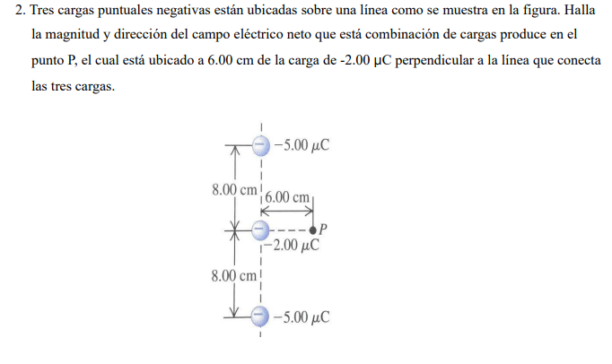 Solved 1. ﻿Tres cargas puntuales negativas están ubicadas | Chegg.com