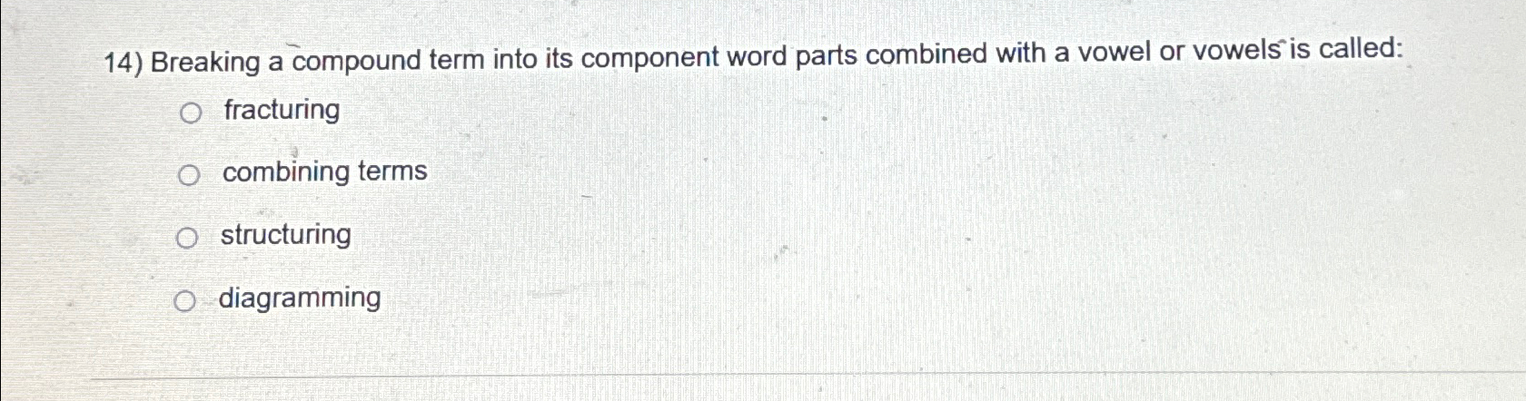 Solved Breaking a compound term into its component word | Chegg.com